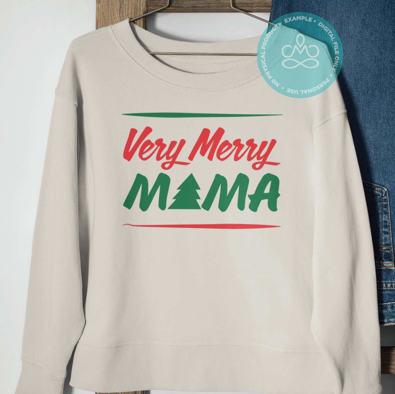 Very Merry Family Mama Papa Baby SVG Png Jpg Pdf | Etsy