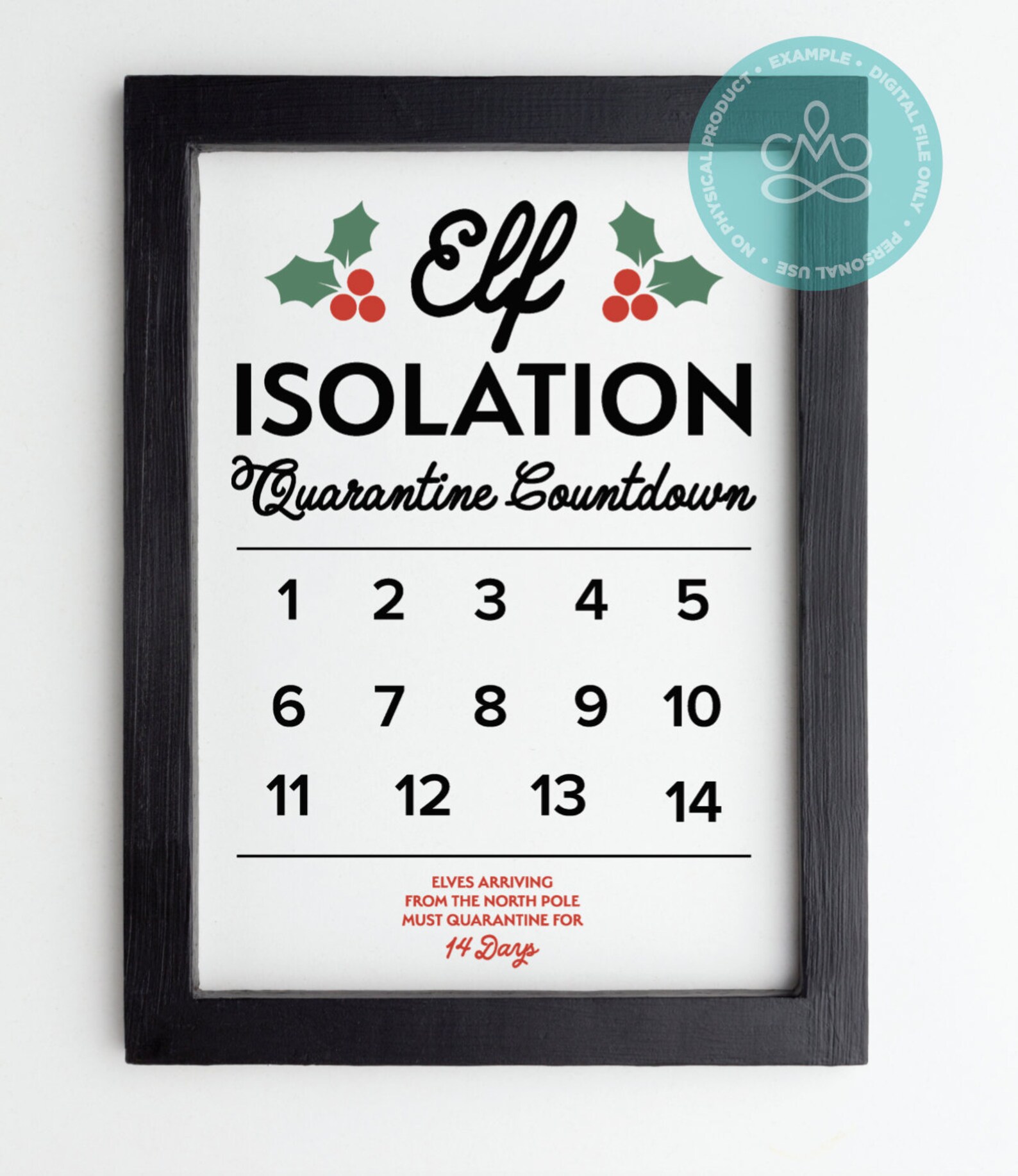 Elf Quarantine Isolation Countdown SVG Png Jpg Pdf - Etsy