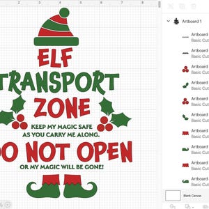 Elf Transport Zone, Isolation, Travel Christmas Jar SVG, Png, Jpg, Pdf ...
