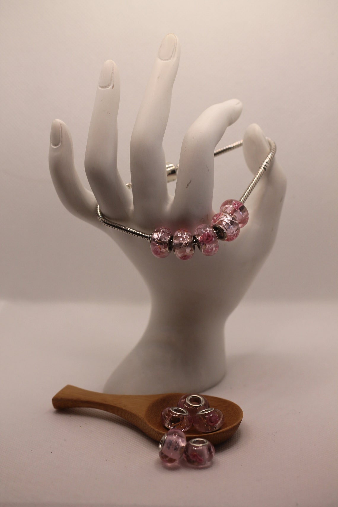 Lot de 10 perles style Pandora en verre rose transparent x10 - Etsy France