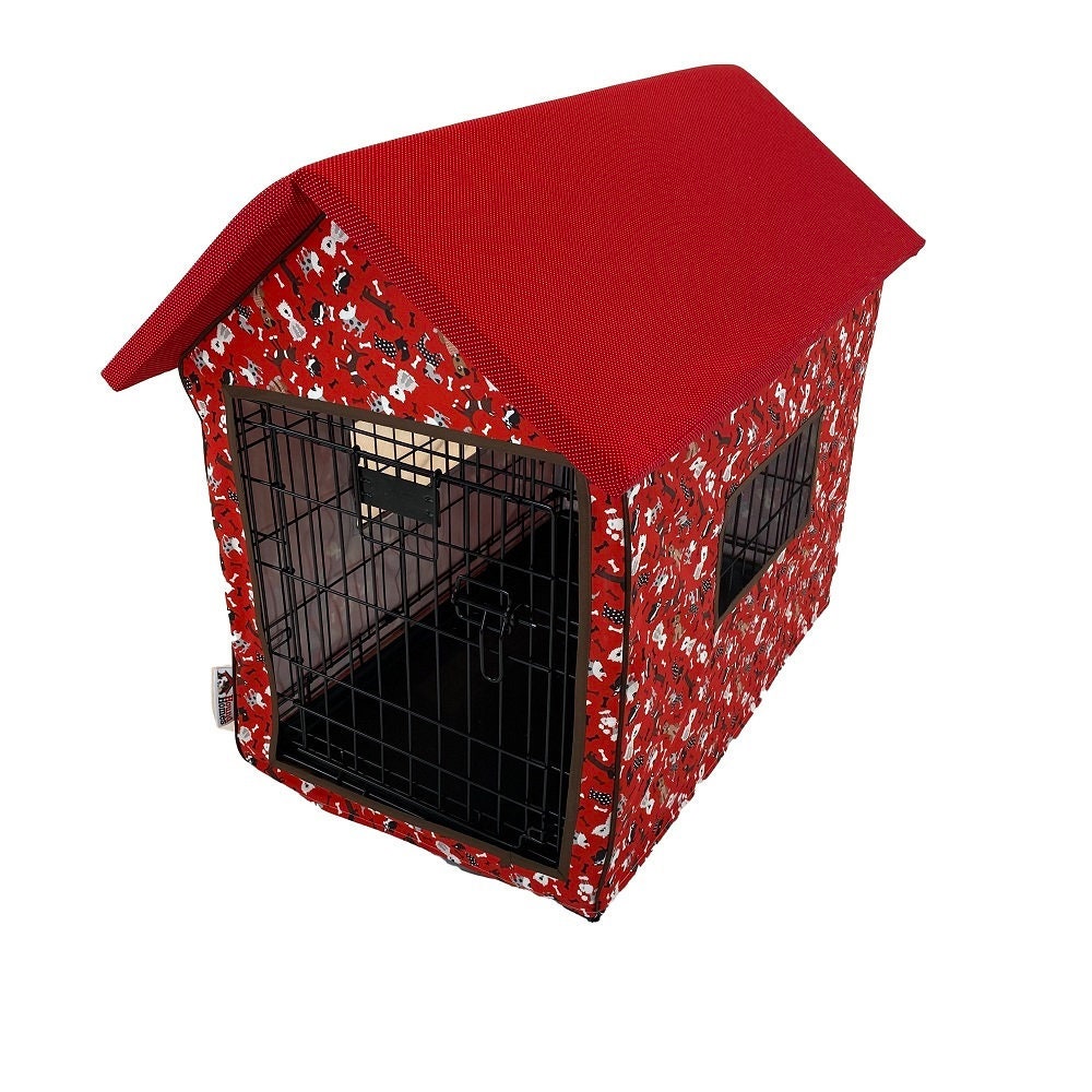 Dog Crate Cover in Rowdy Red Fabric Hound Homes™ - Etsy