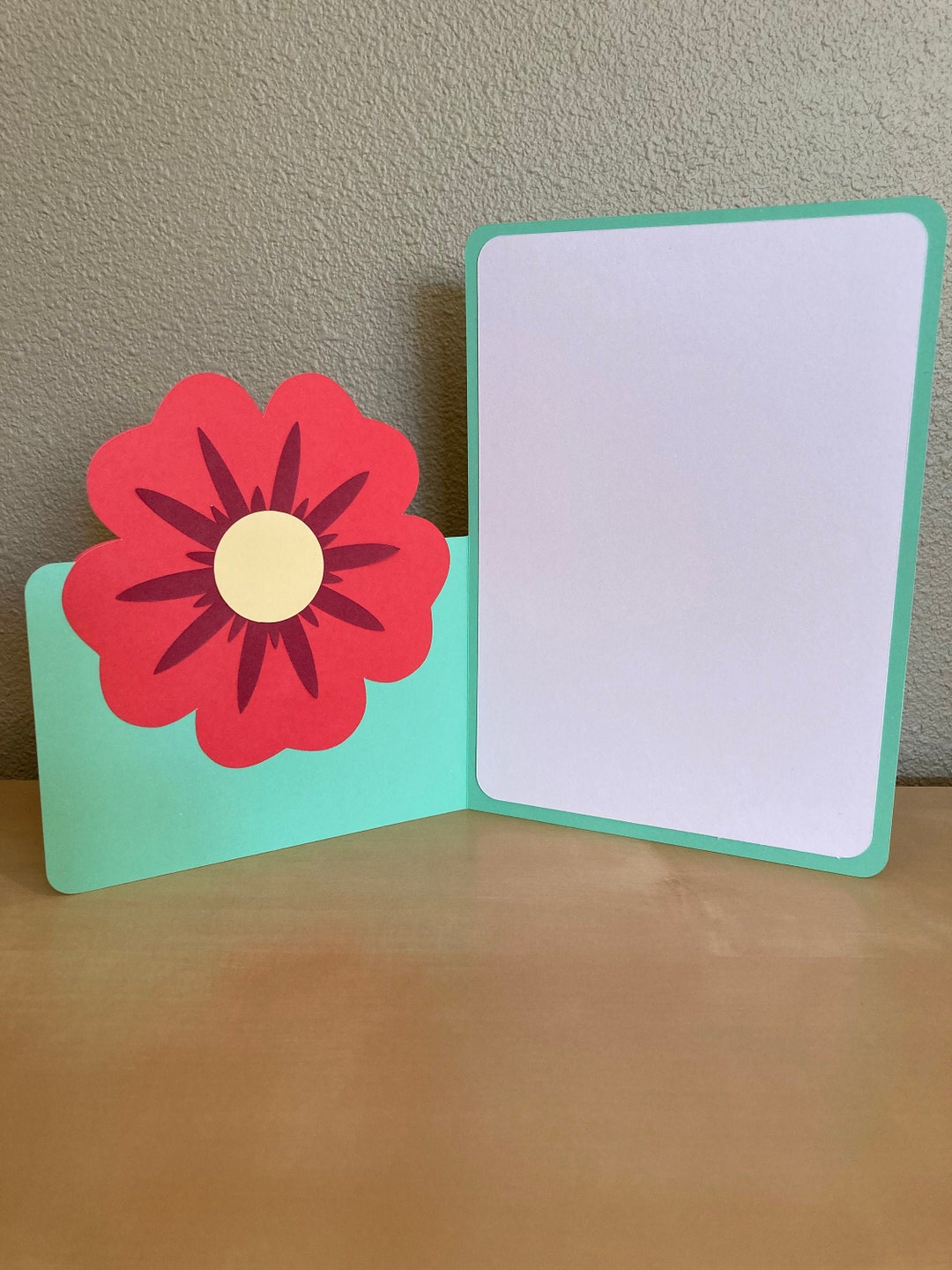 Half-fold Card Template Flower A - Etsy