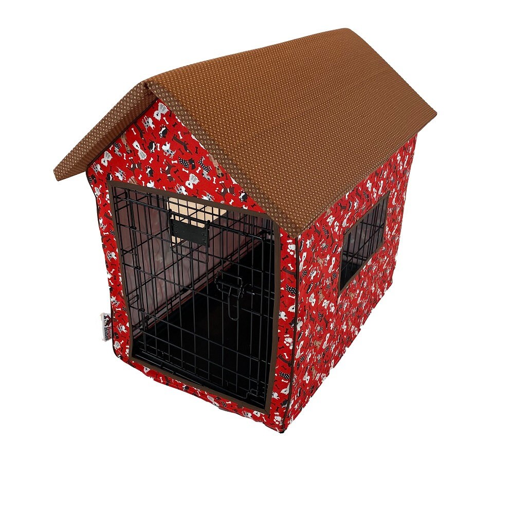 Dog Crate Cover in Rowdy Red Fabric Hound Homes™ - Etsy