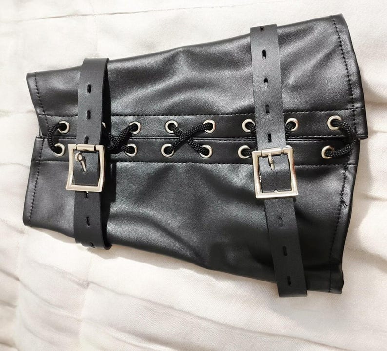Bondage PU Leather Arm Binder Behind Back Straight Jacket Armbinder ...