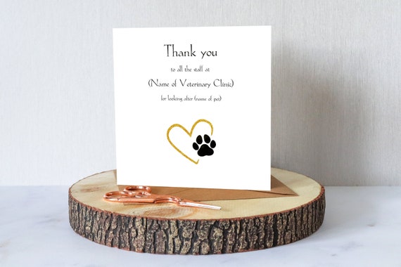 Veterinary Thank you card. Thank you vet. Thank you to all the | Etsy