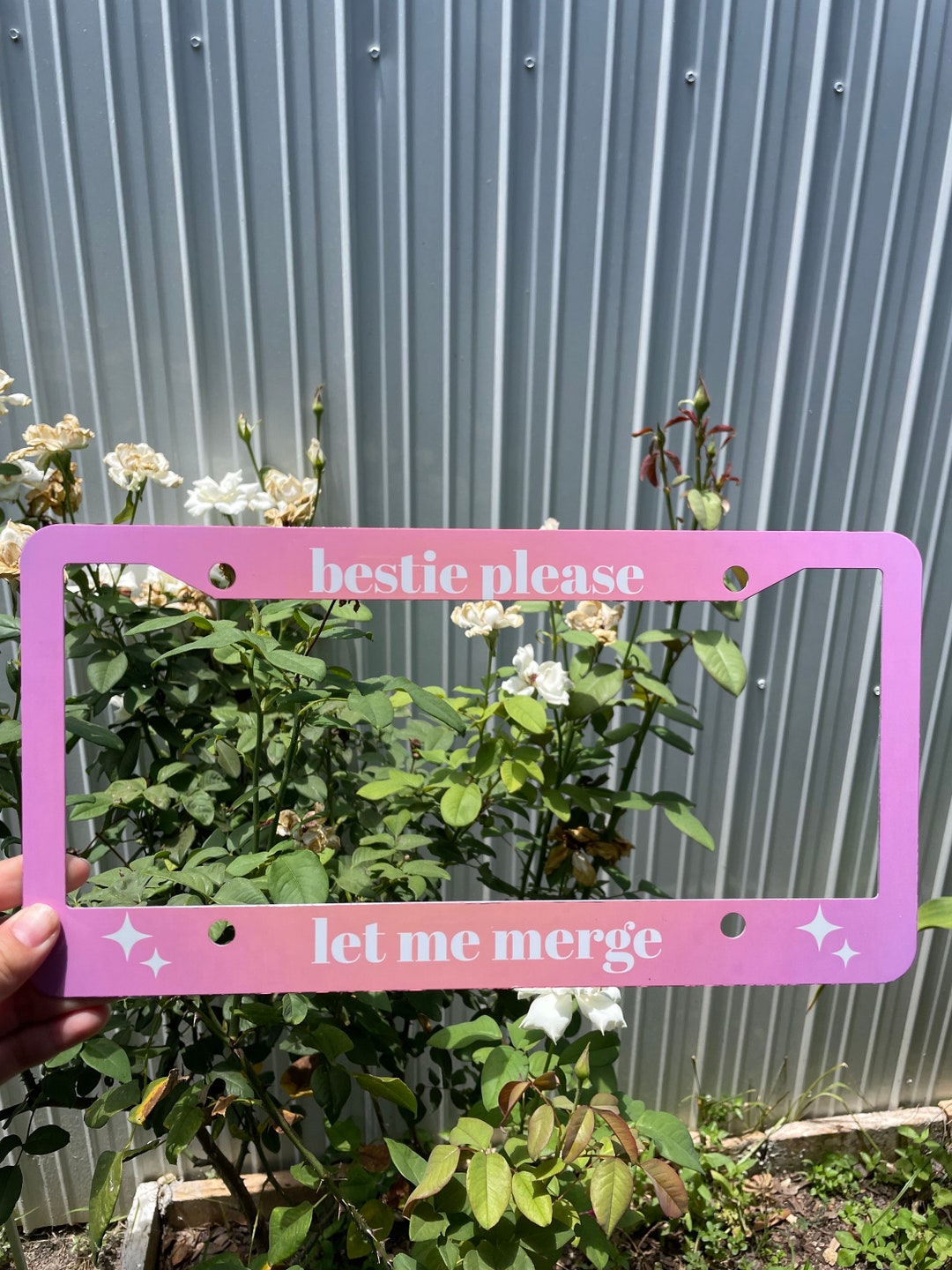 Bestie Please Let Me Merge License Plate Frame, Metal License Frame ...