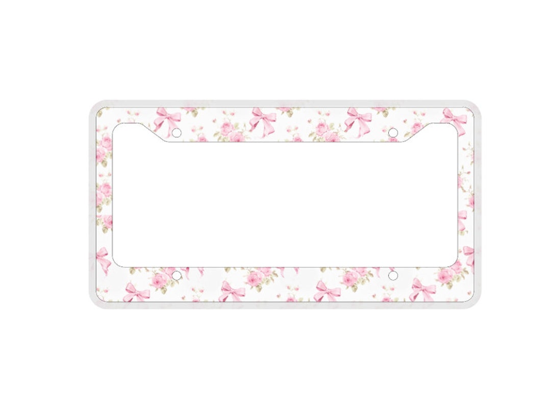 Bow Coquette Plate Frame, Pink Car Decor, Car Plate Frame - Etsy