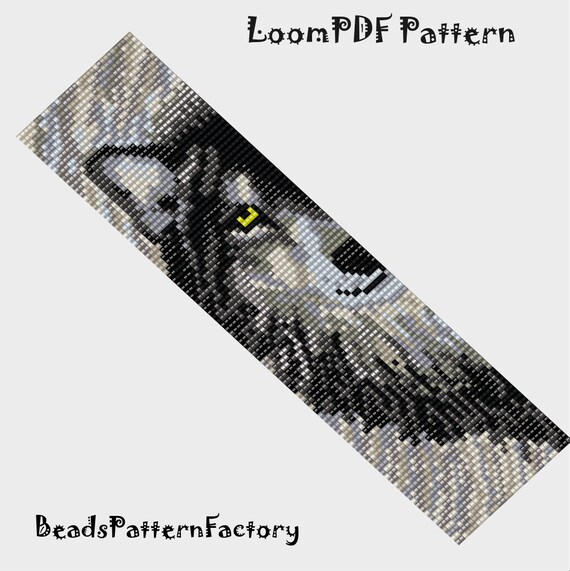 Wolf Loom PDF Pattern landscape Wolf LOOM bracelet pattern | Etsy