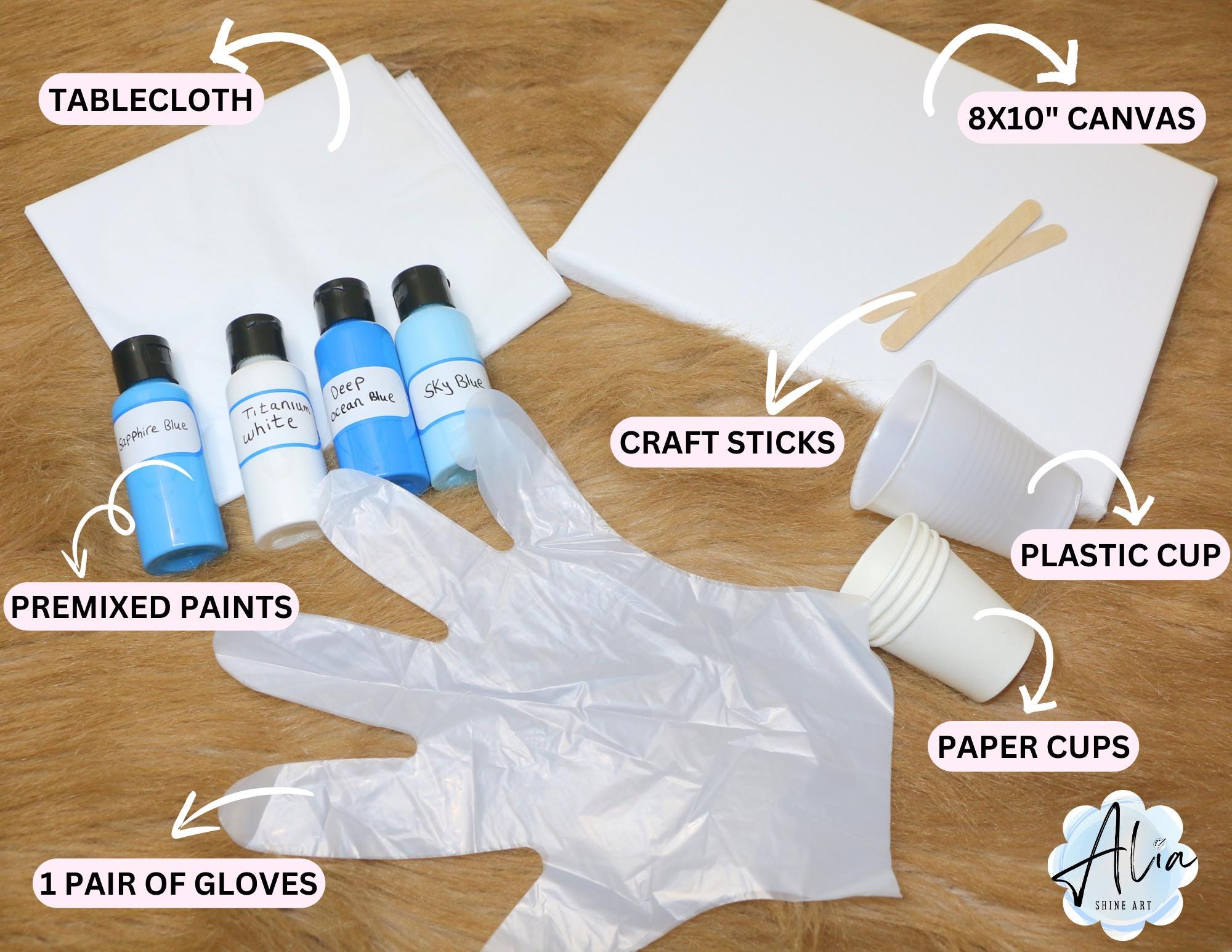 Fluid Art Kit I Acrylic Pouring Painting Kit I Perfect Gift I Stretched ...