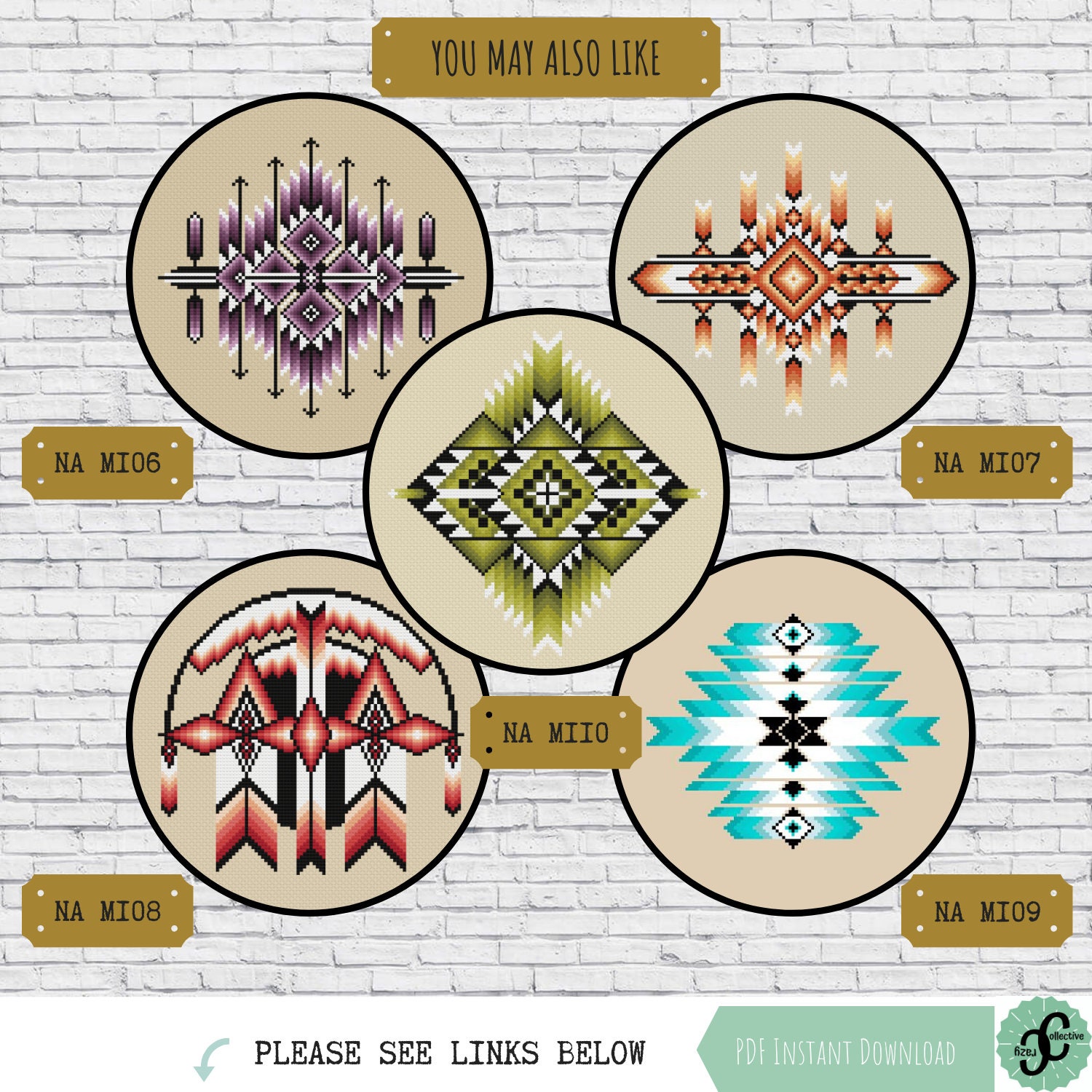 Native American Modern Cross Stitch Pattern Home Sewing | Etsy