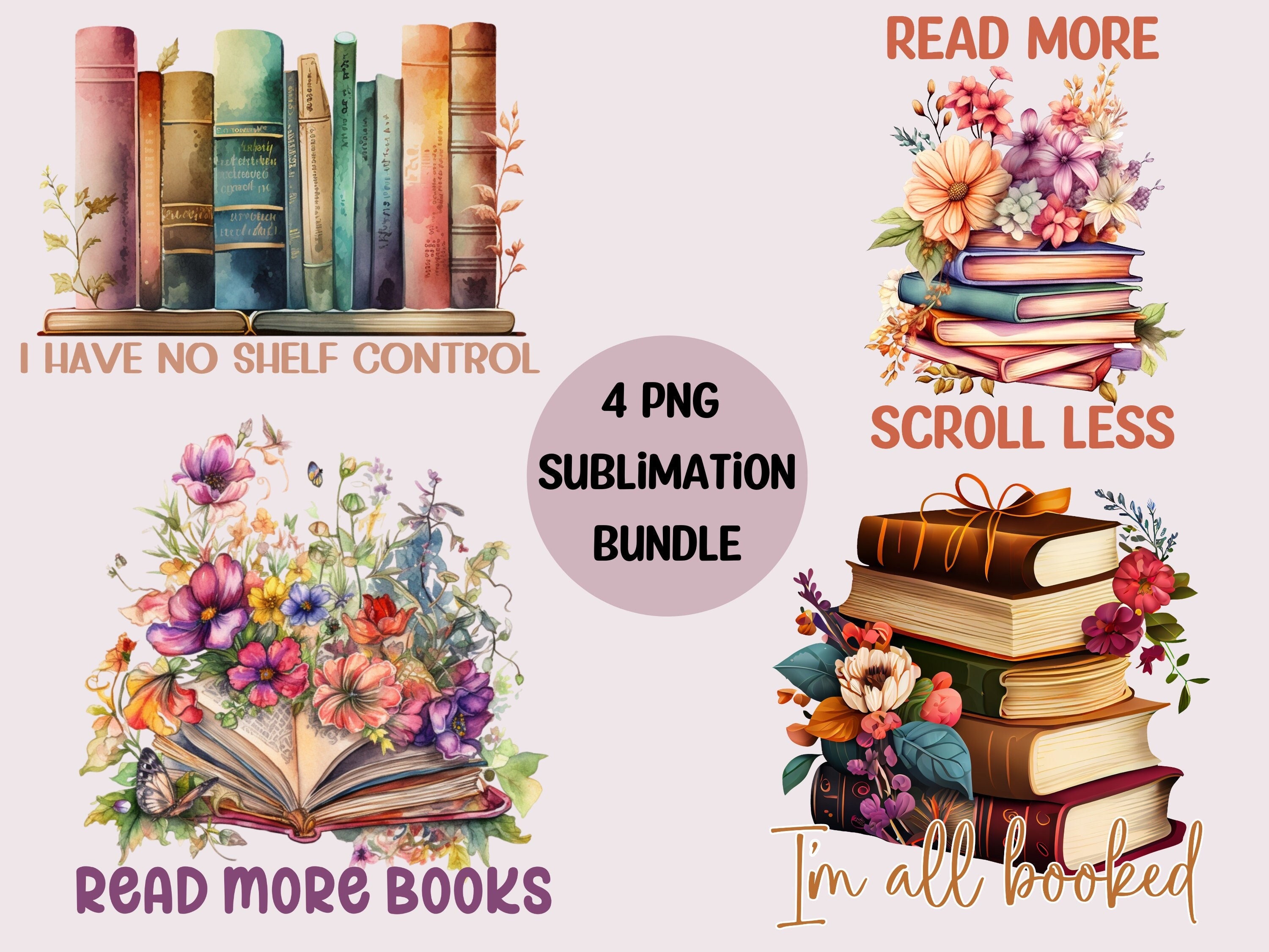 Book Bundle Watercolor Clipart Book Clipart Bookworm Png - Etsy