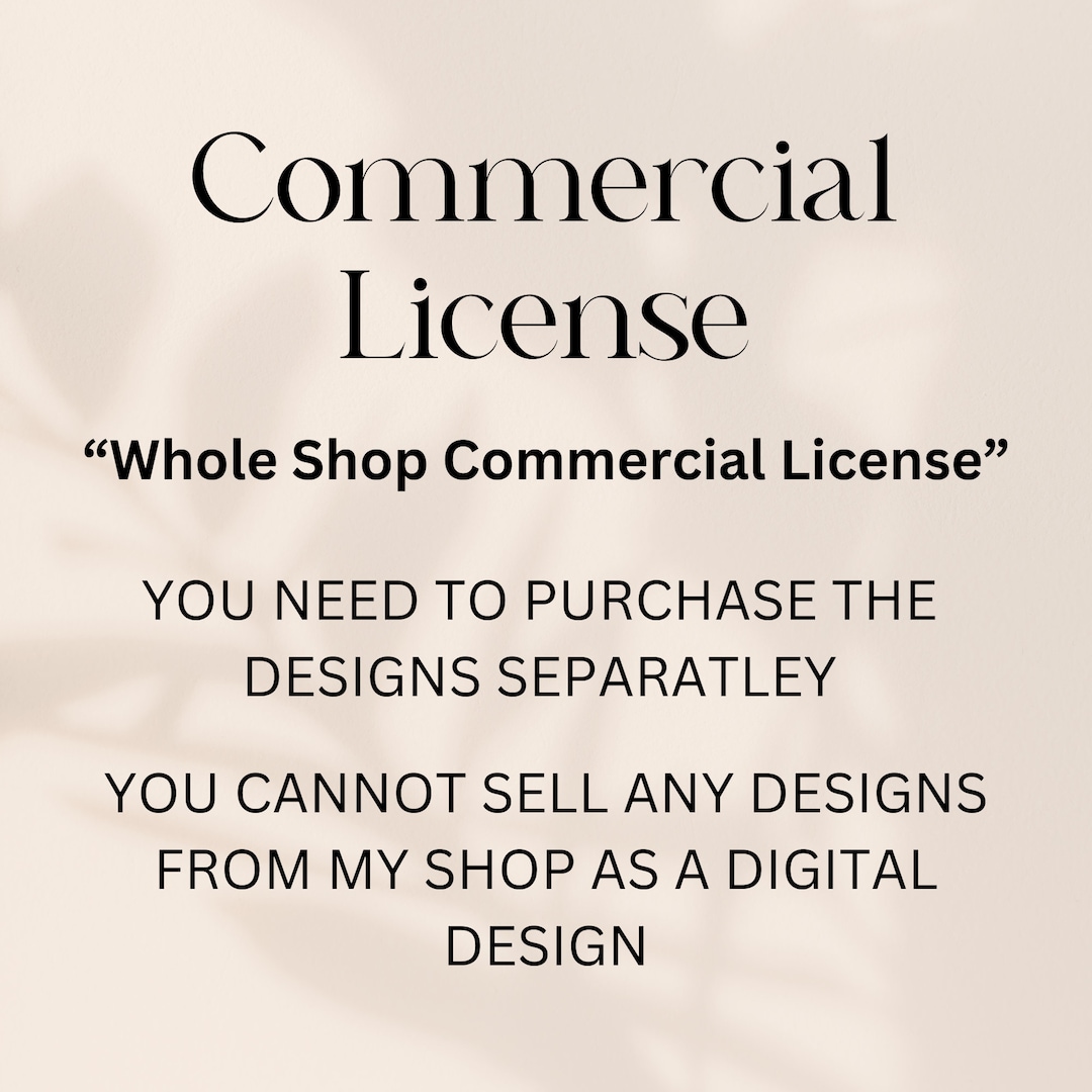 Commercial License, Whole Shop Commercial License, Design Licenses, Png ...