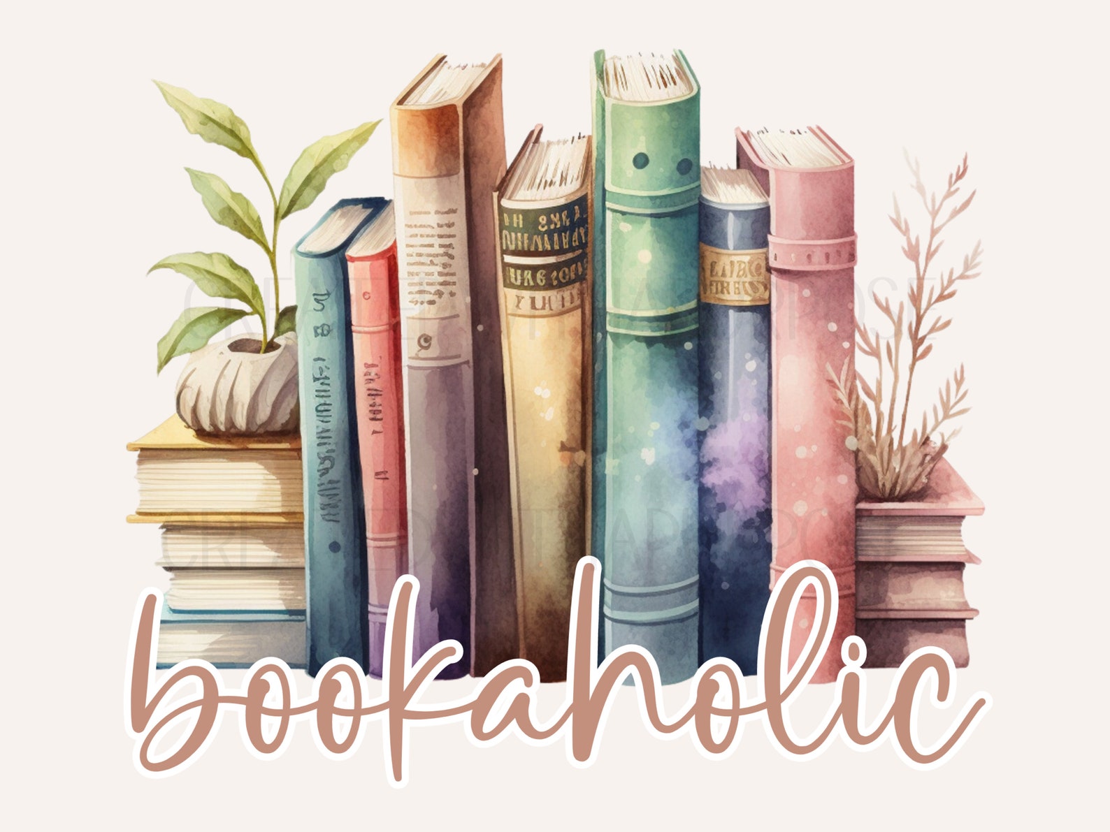 Book Bundle Png, Watercolor Clipart, Book Clipart, Bookworm Png, Book ...