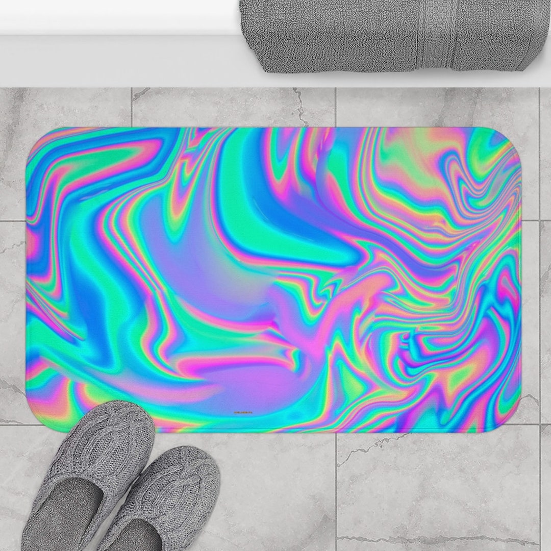 Boho Psychedelic Bath Mat, Trippy Bath Mat, Boho Bath Mat, Psychedelic ...