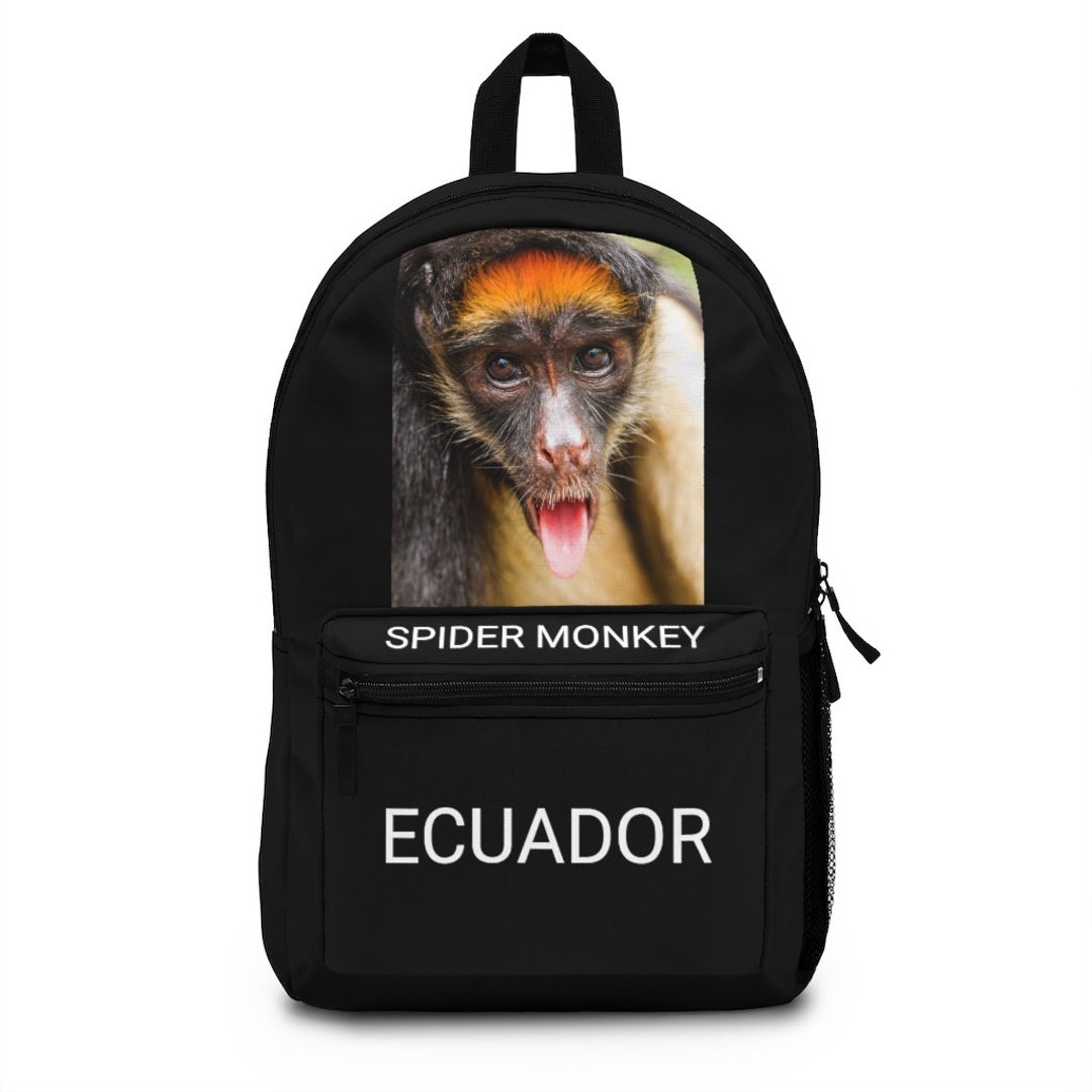 Funny Spider Monkey Backpack ~ Ecuador ~ Rucksack ~ Sling Sack ~ Black ...