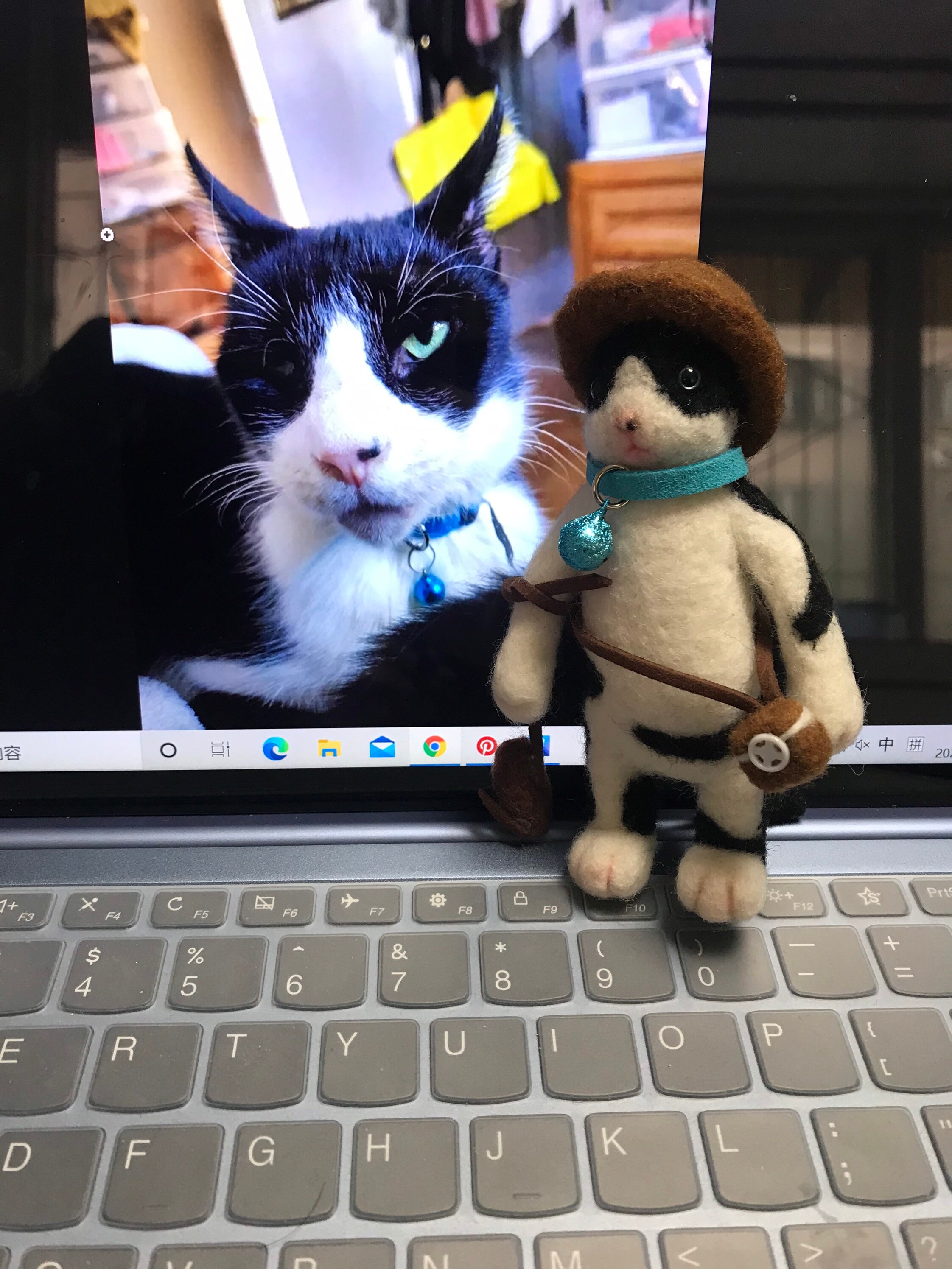 Custom Needle Felted Cowboy Cat - Etsy