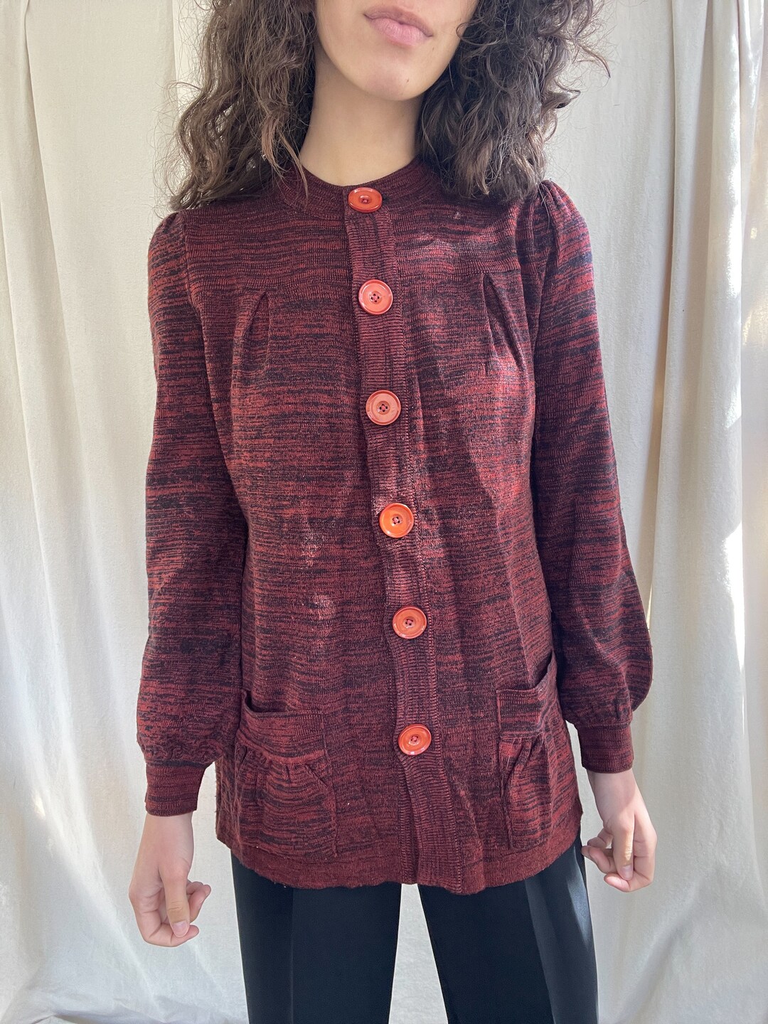 60s Space Dye Cardigan - Etsy