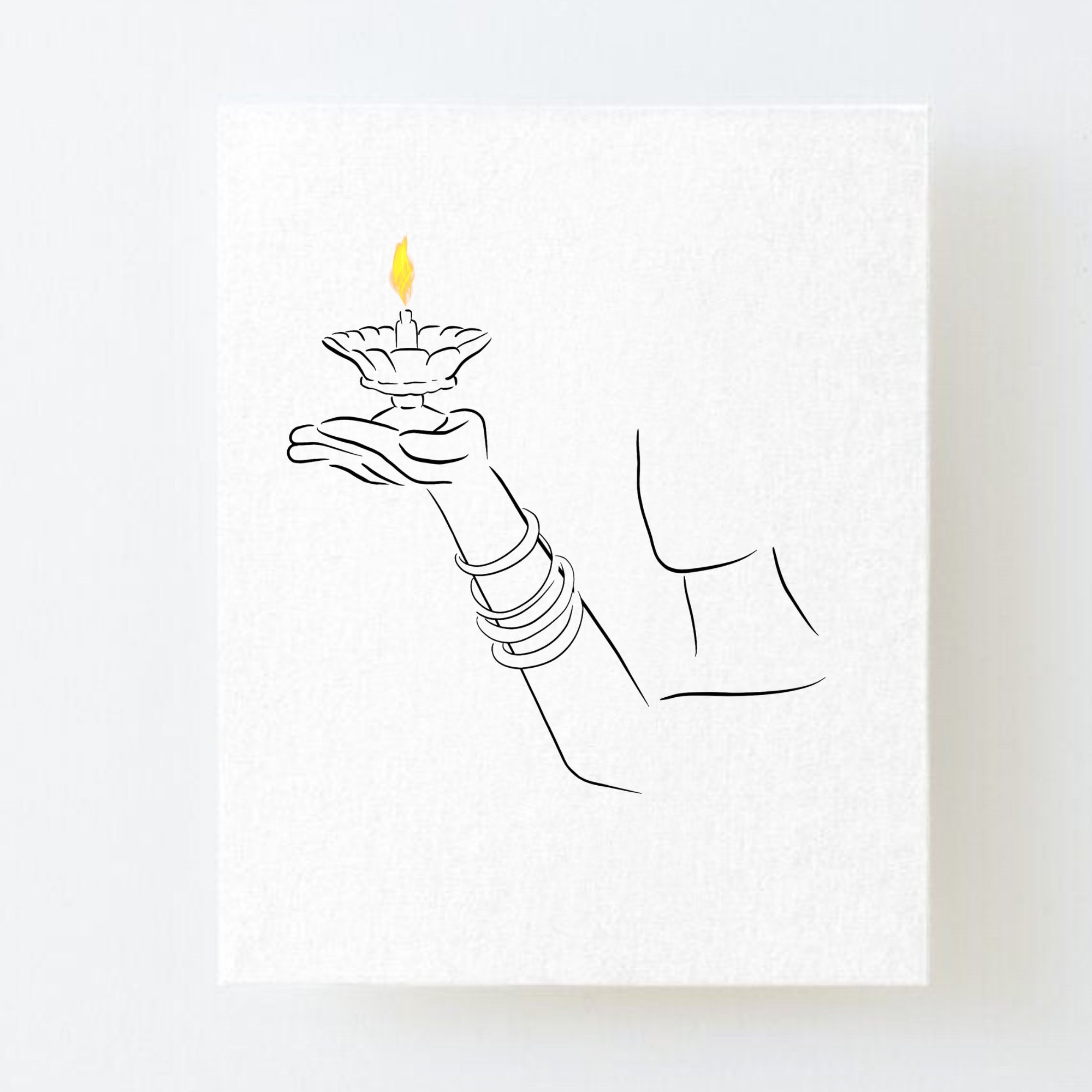 Indian Diya Line Drawing, Line Art, Abstract Art Print, Printable Wall ...