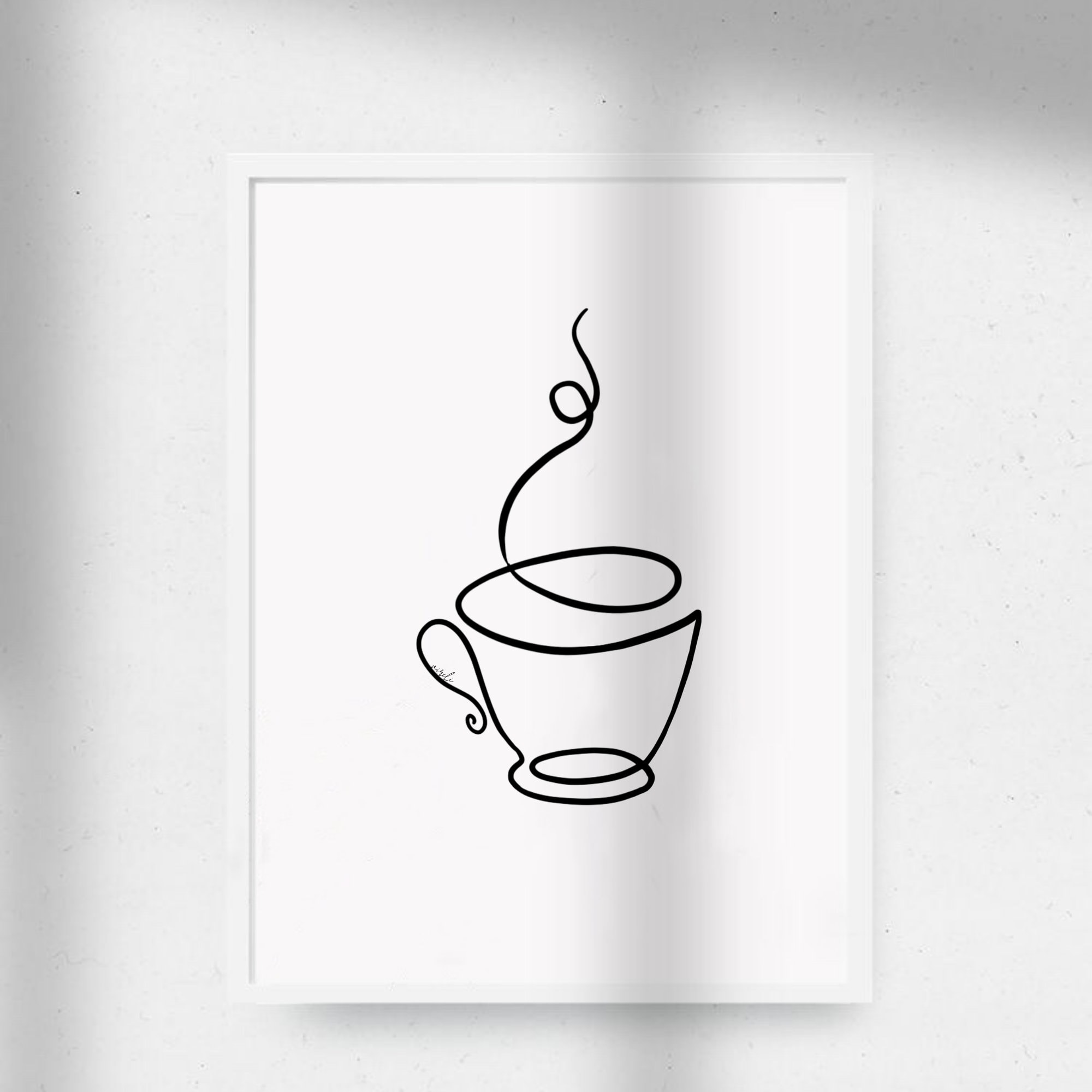 Chai Line Drawing, Line Art, Abstract Art Print, Black and White Print ...