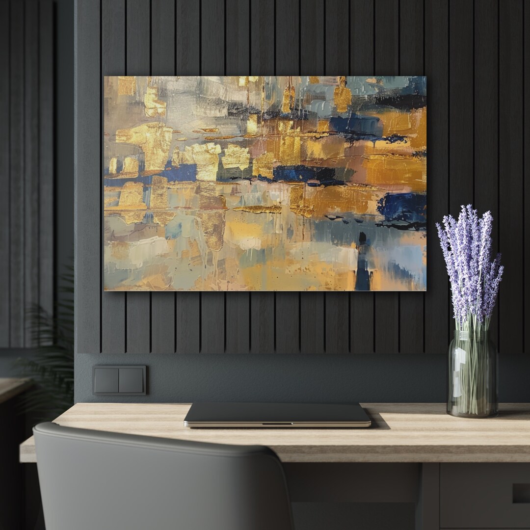 Jerusalem Painting, Israel Art, Jewish Abstract Art Painting, Gold Foil ...