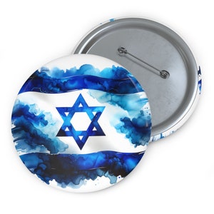 Israeli Flag Pin, Jewish Support Israel Pin - Artistic Metal Pin Button ...