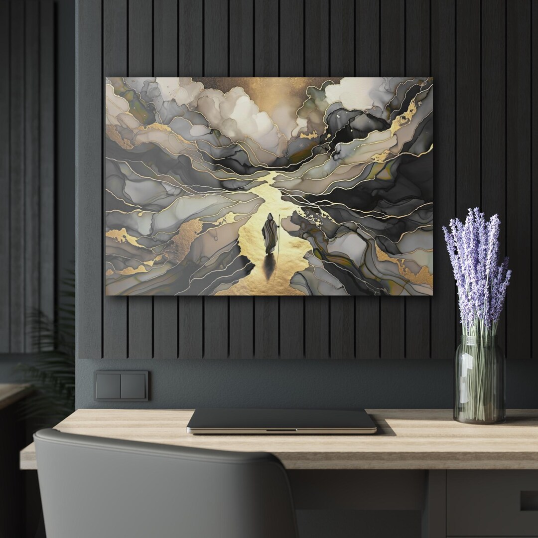 Jewish Art Painting, Jewish Abstract Art, Alcohol Ink Gold Leaf ...