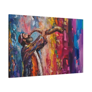 Jewish Painting, Jewish Modern Art, Jewish Man With Shofar, Abstract ...