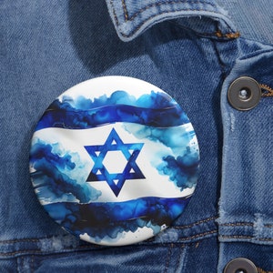 Israeli Flag Pin, Jewish Support Israel Pin - Artistic Metal Pin Button ...