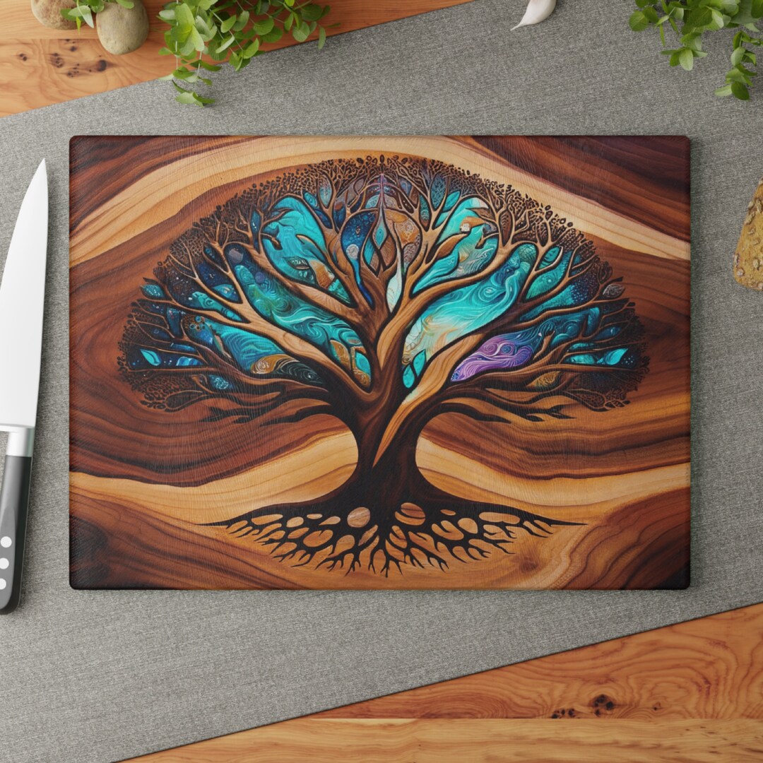 Tree of Life Glass Charcuterie Board, Wedding Gift, Beautiful Resin ...