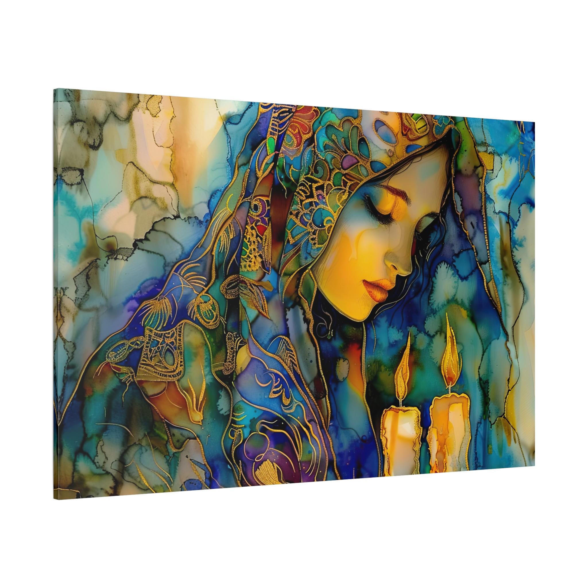 Extra Large Jewish Art Painting, Alcohol Ink Inspired Modern Jewish Art ...