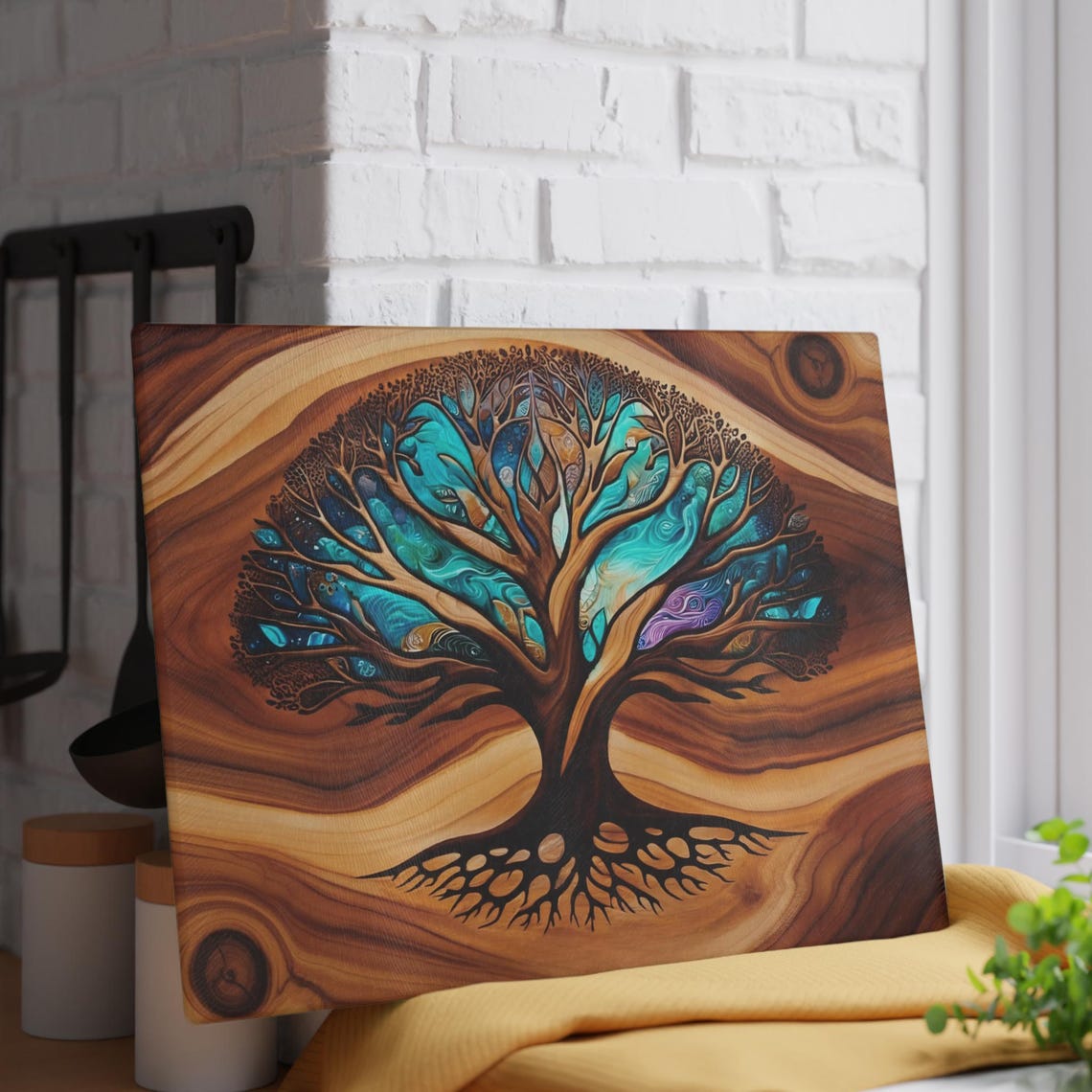 Tree of Life Glass Charcuterie Board, Personalized Cutting Board ...