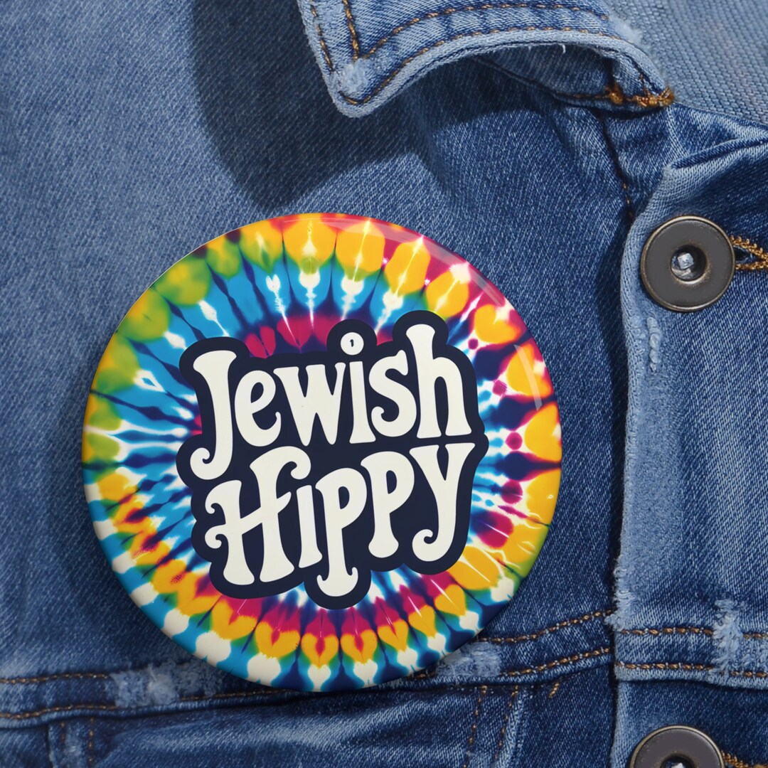 Jewish Pin Retro Tie Dye Metal Pin Button in 3 Sizes, Safety Pin ...