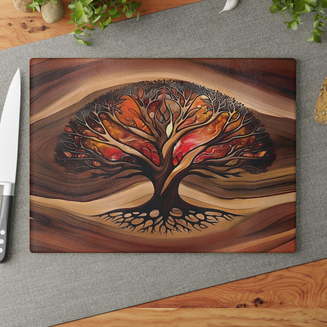 Charcuterie Board, Tree of Life Glass Wedding Gift, Resin - Epoxy- Wood ...
