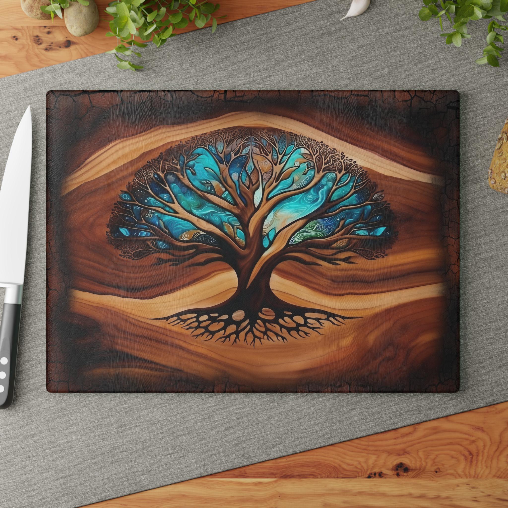 Tree of Life Glass Charcuterie Board, Wedding Gift, Beautiful Resin ...