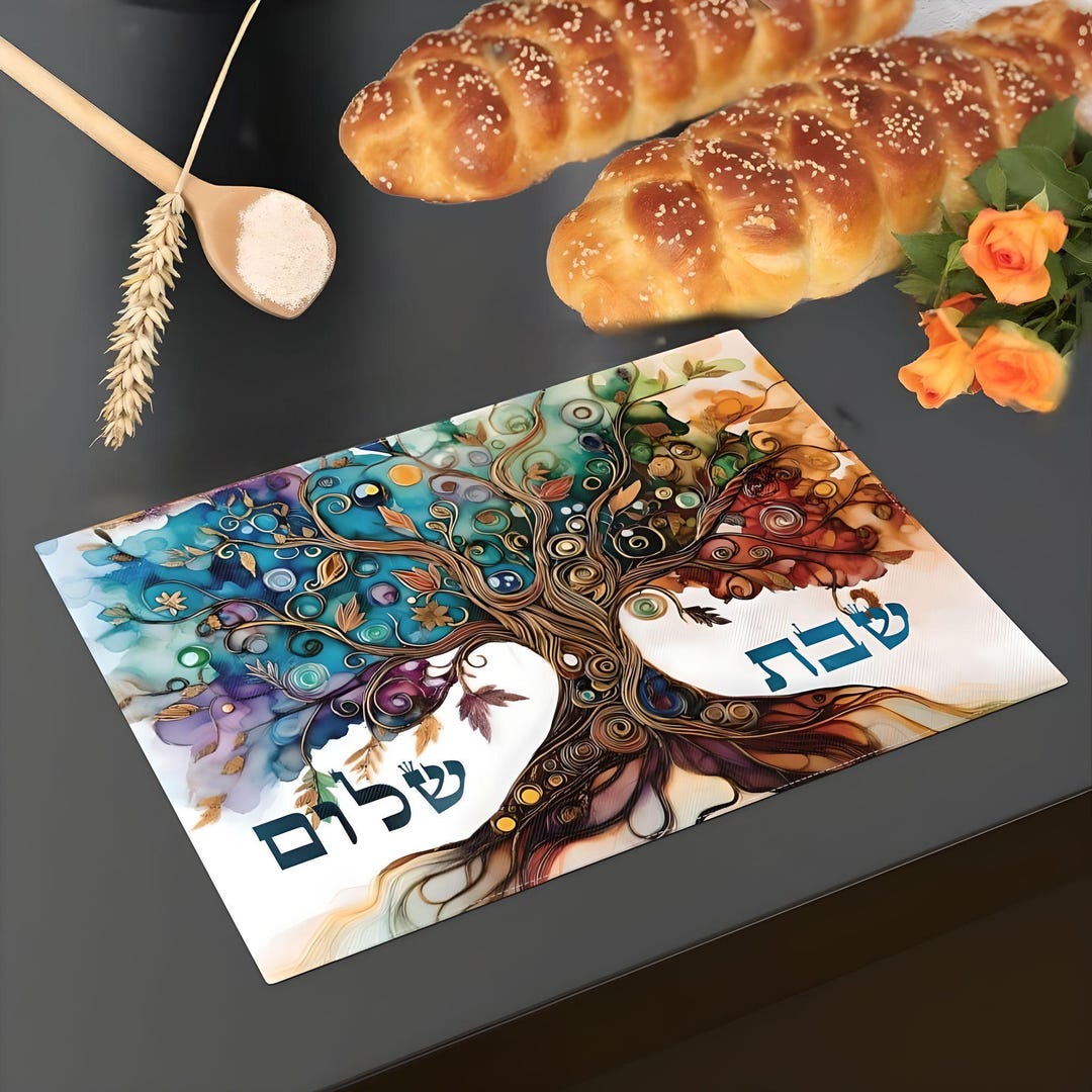Challah Cover, Shabbat Challah Cover, Jewish Art Alcohol Ink Painting ...