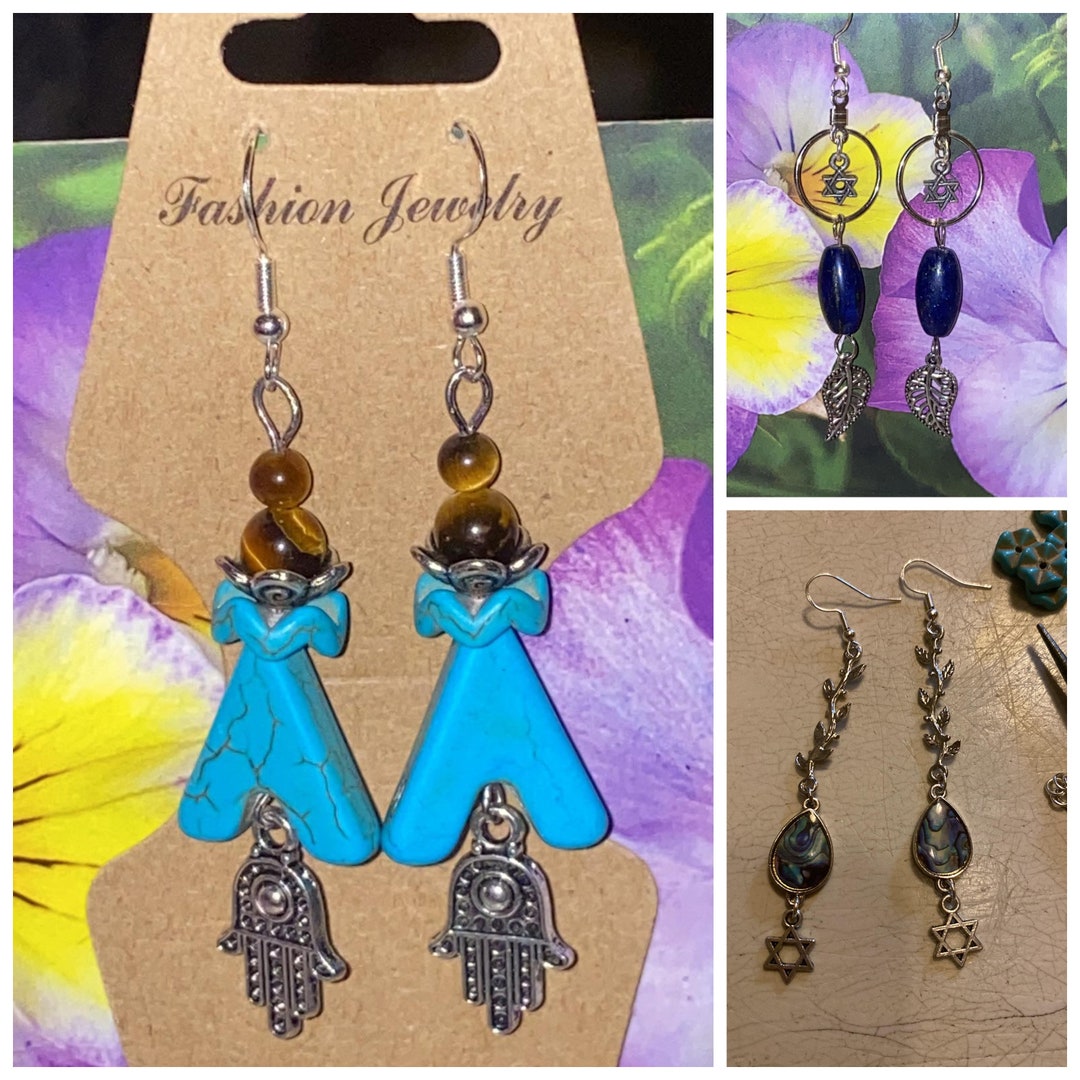 Jewish Jewelry Jewish Earrings Set of 3 Handmade Sterling - Etsy
