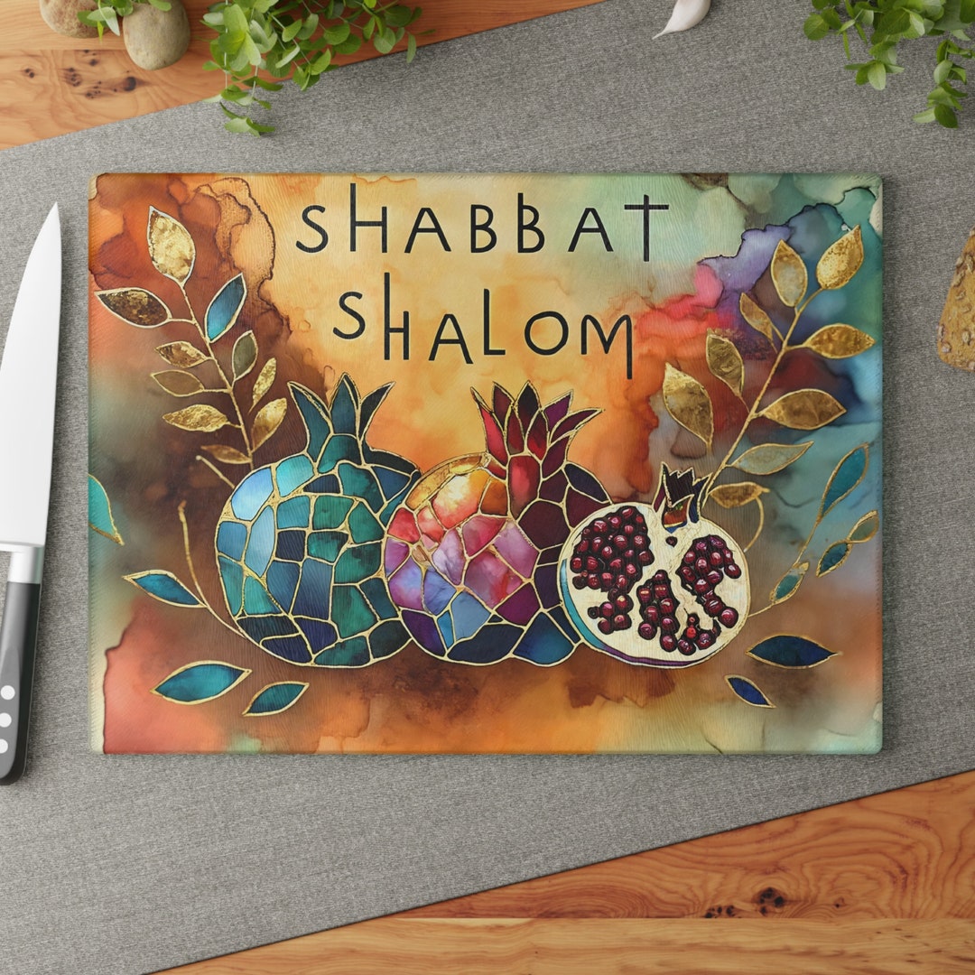 Challah Board, Challah Tray, Challah Plate, Alcohol Ink Art Print on ...