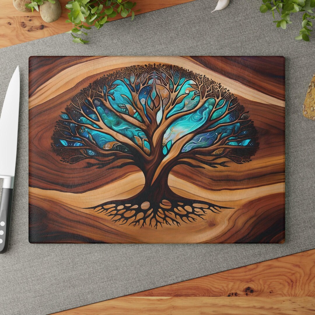 Tree of Life Glass Charcuterie Board, Wedding Gift, Beautiful Resin ...