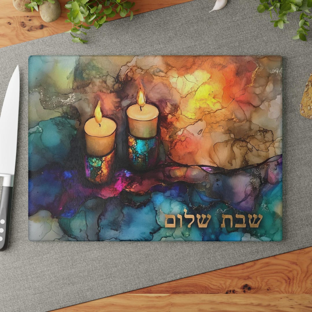 Modern Challah Board, Challah Tray, Resin Alcohol Ink Print on Board ...