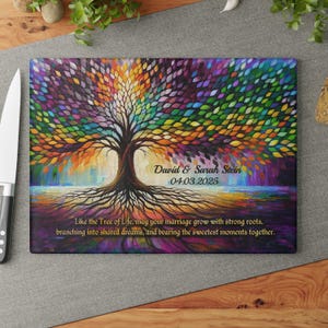 Personalized Glass Charcuterie Board, Customized Wedding Gifttree of ...