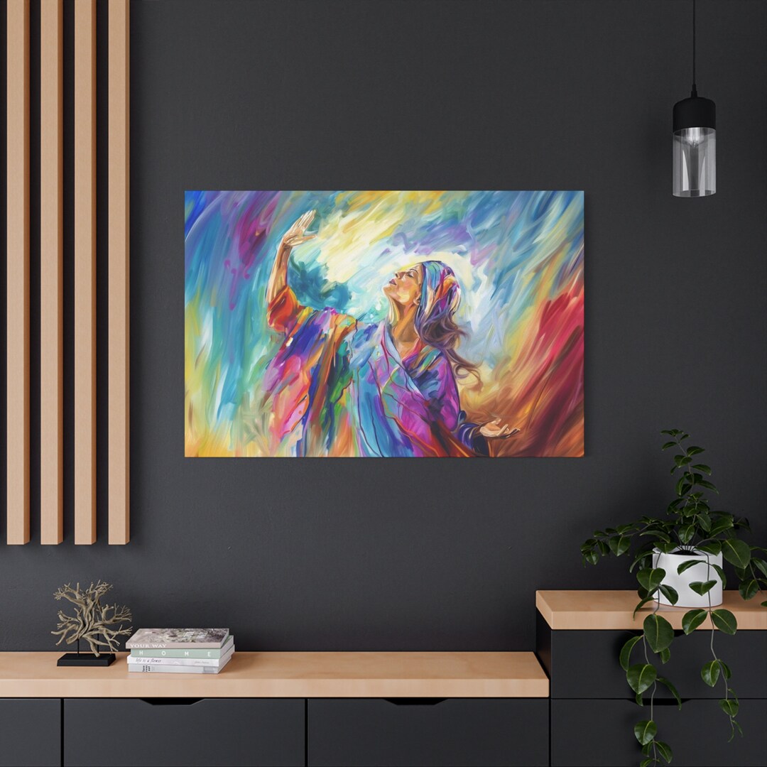 Jewish Modern Art, Jewish Woman Painting, Abstract Jewish Art, Canvas ...