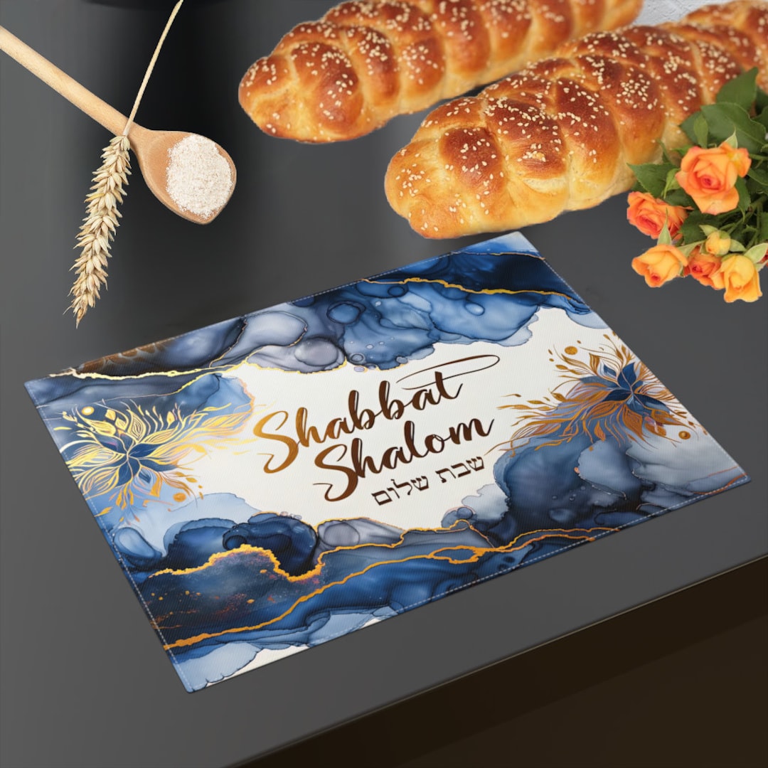 Challah Cover, Shabbat Cover, Jewish Gift, Shabbat Shalom, Alcohol Ink ...