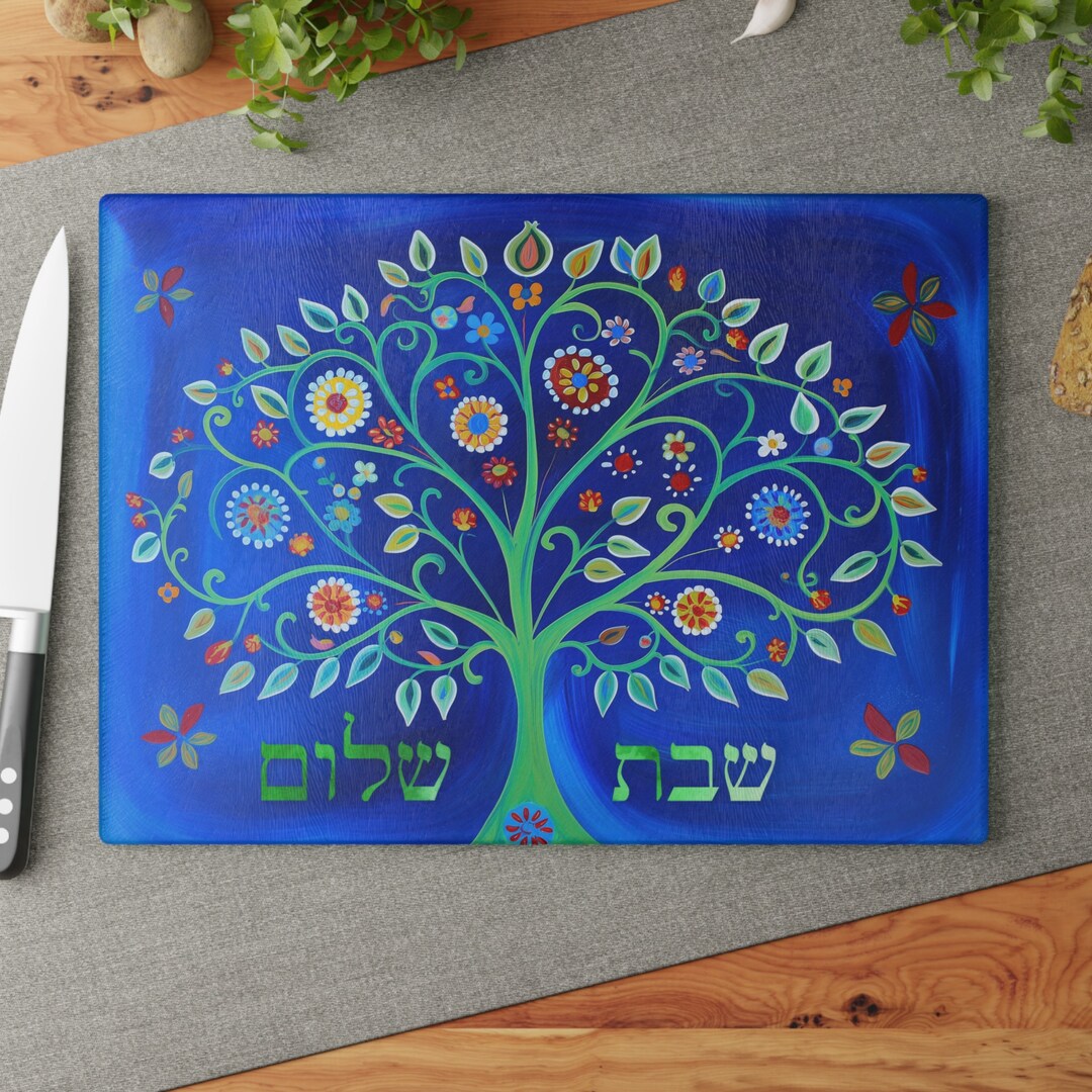 Challah Board, Custom Painted Challah Tray, Original Folk Art Print ...