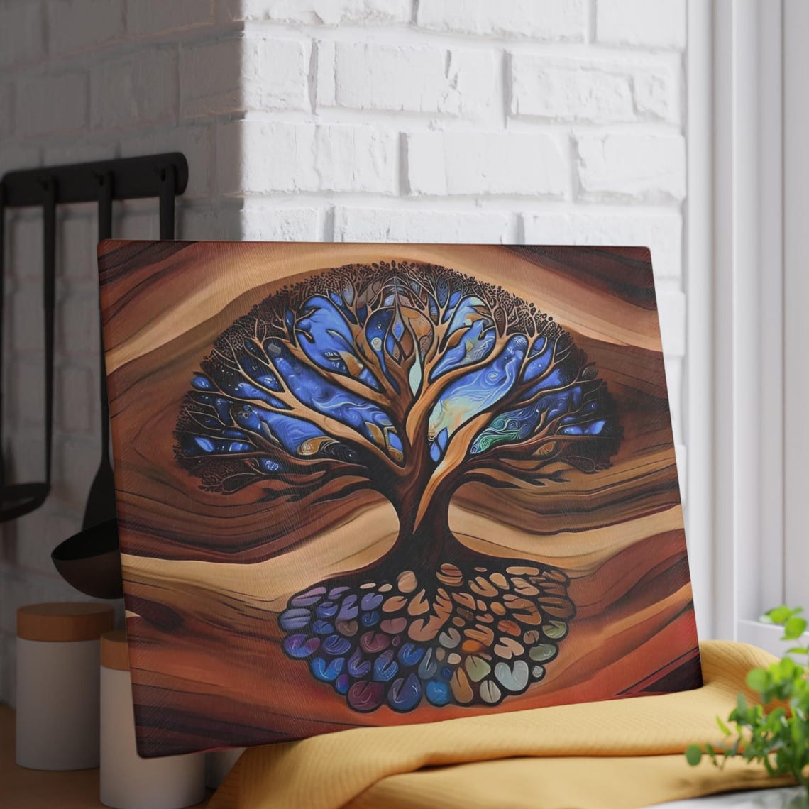 Tree of Life Glass Charcuterie Board, Artistic Cutting Board, Wedding ...