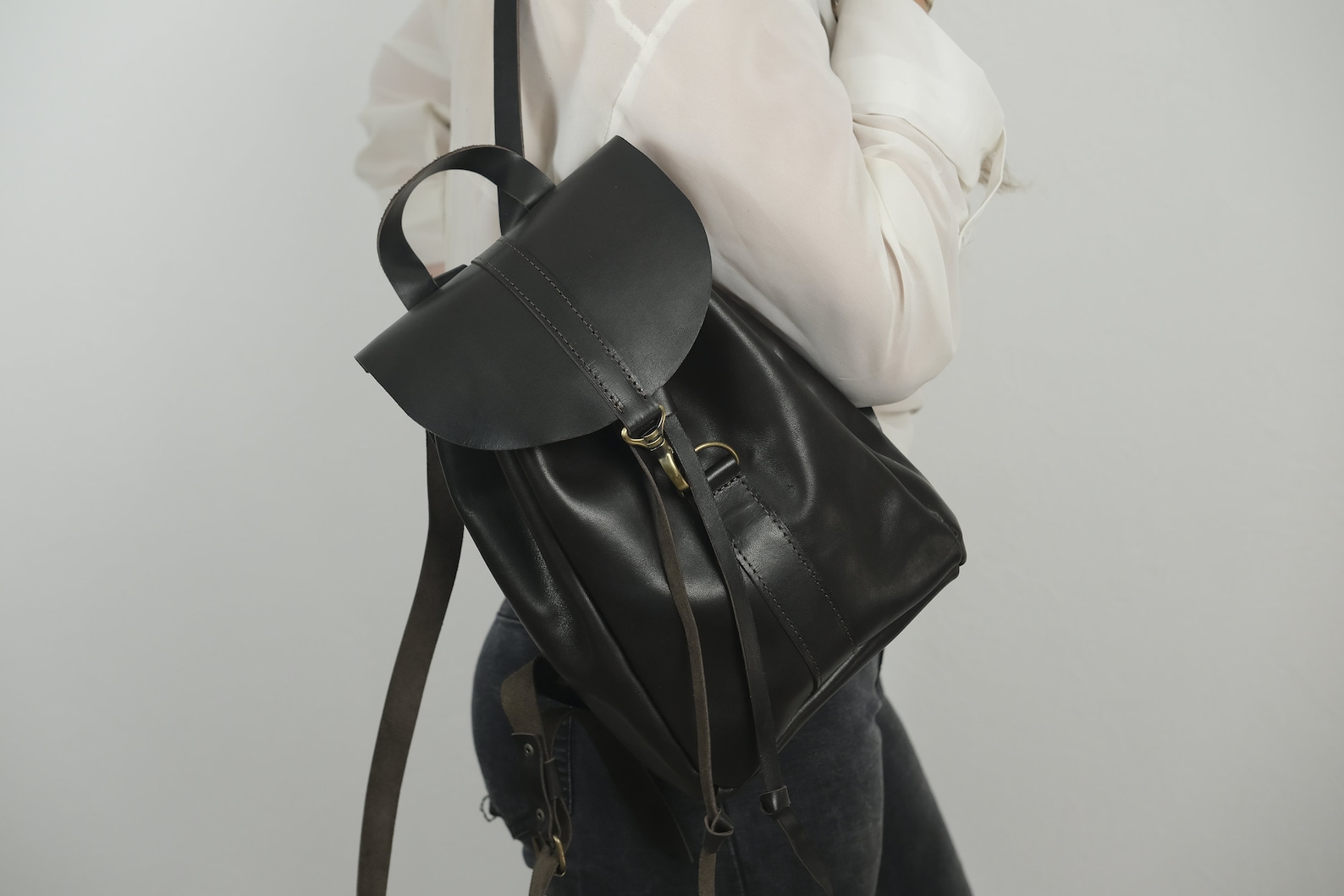 Personalized Small Leather Backpack for Women Drawstring - Etsy