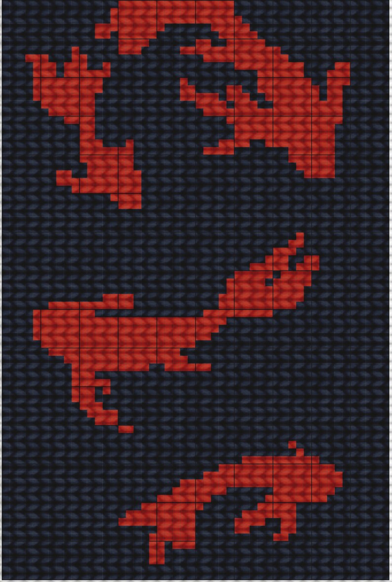Red and Blue Swimming Koi Fish Crochet Tapestry Wall Hanging Pattern ...