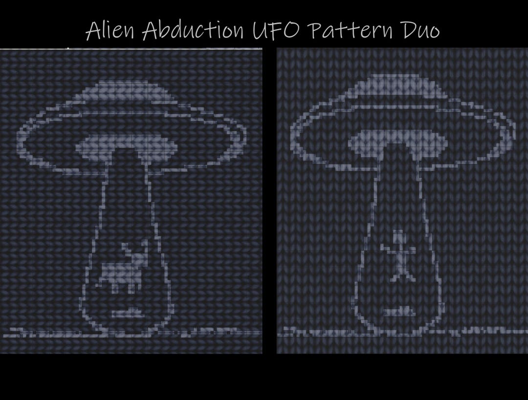 UFO Abduction Tapestry Crochet Pattern Duo Bundle - Alien Paranormal ...