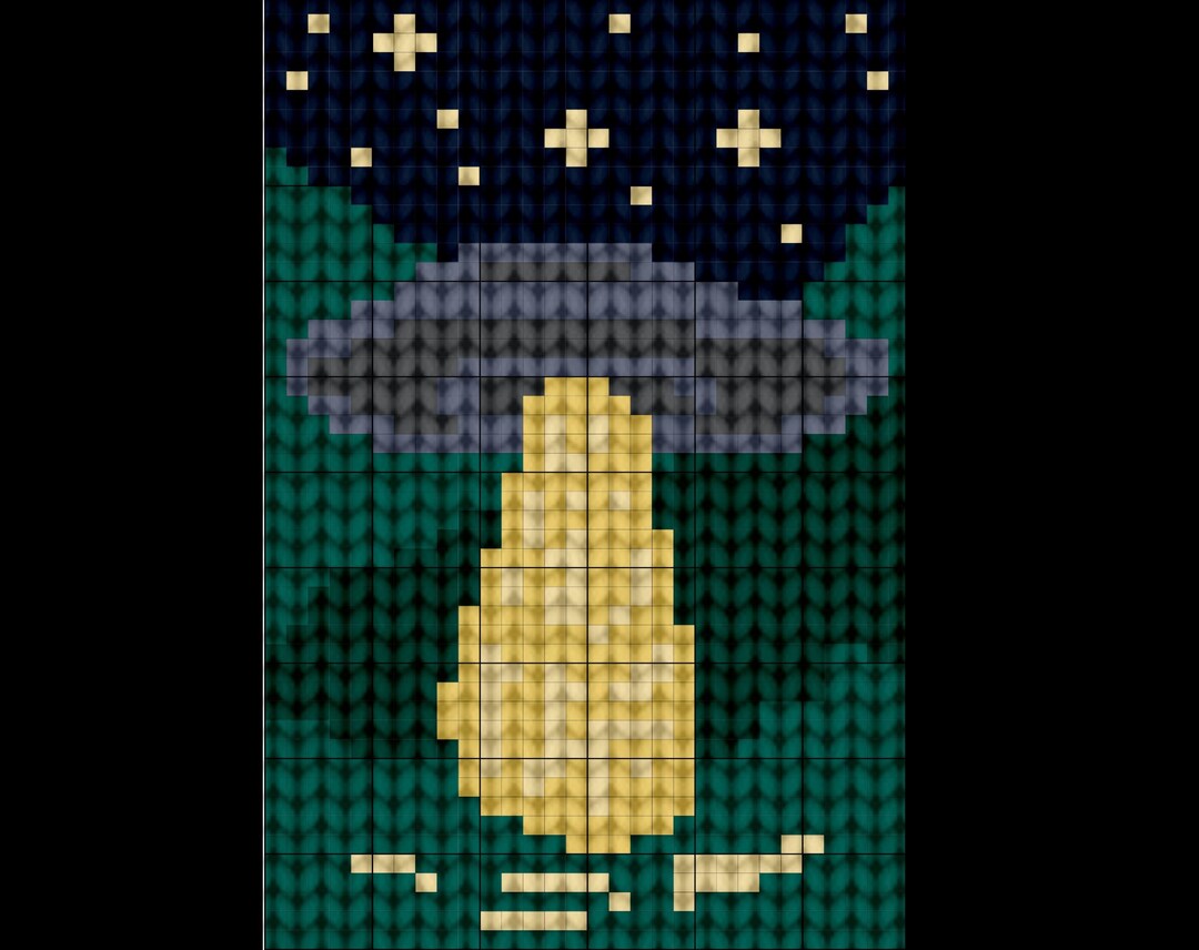 UFO Sighting Tapestry Crochet Pattern: Alien Landscape (digital Pattern ...