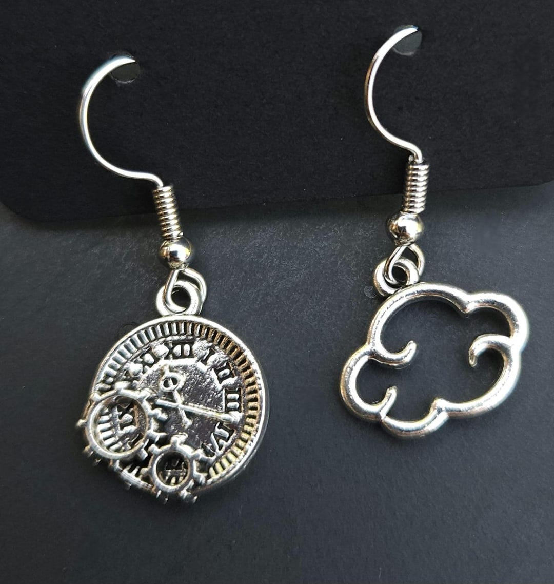Arcane Inspired Timebomb Earrings – Ekko, Jinx - Dangle, Silver, Cloud, Watch - Etsy