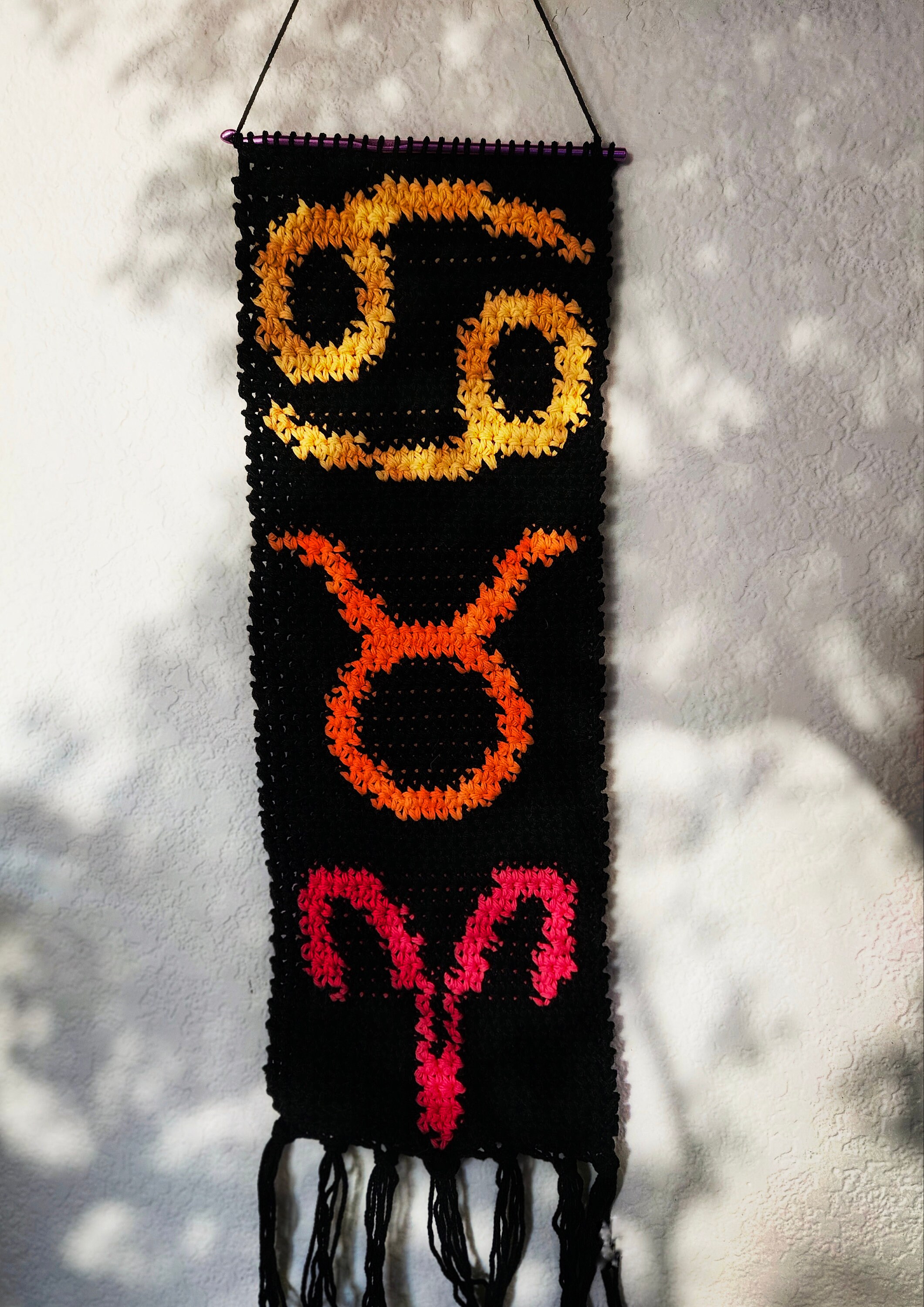 Red and Blue Swimming Koi Fish Crochet Tapestry Wall Hanging Pattern ...